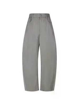 CROQUIS Curved-leg Trousers - Grey