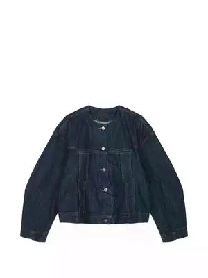 JNBY Oversized Collarless Denim Jacket - Blue