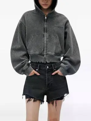 Alexander Wang Zip-up Hoodie With Hotfix Embellishments