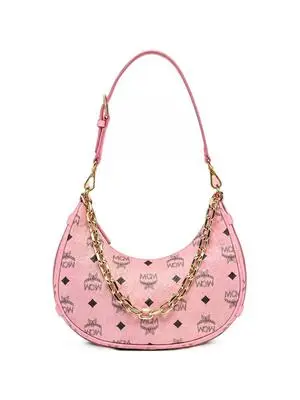 Mcm Aren Logo-print Chain-link Shoulder Bag