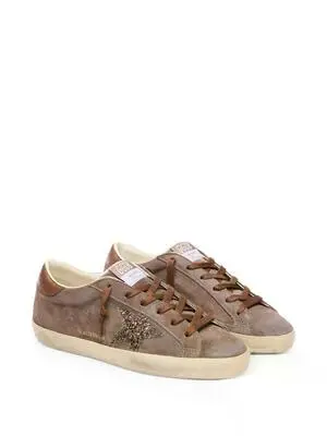 GOLDEN GOOSE Super Star Suede Glitter Star Sneakers