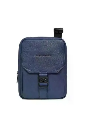 PIQUADRO Buckle-fastening Pebbled-leather Bag - Blue