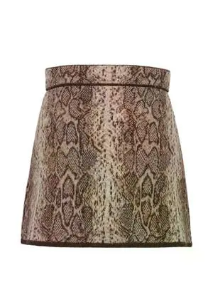 Cara Cara Dayton Snakeskin-print Mini Skirt