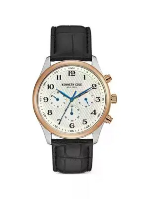 KENNETH COLE Diamond-textured Dial 42mm Watch - Silver
