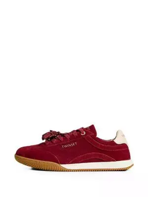 TWINSET Suede Trainers With Tassel Detail - Red