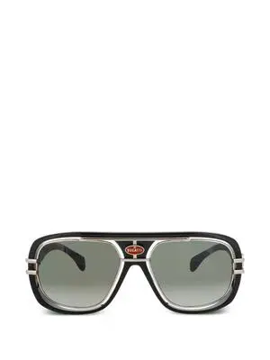 BUGATTI Pilot-frame Logo-plaque Sunglasses - Black