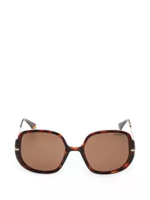 POLAROID Tortoiseshell-effect Square-frame Sunglasses - Brown