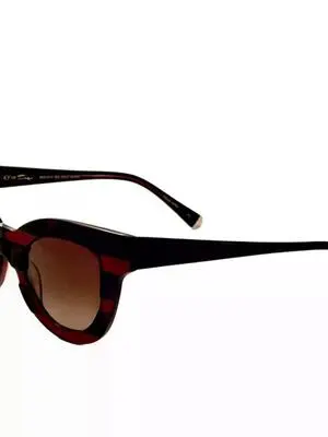 TURA X Kate Young Christy Tortoiseshell Effect Cat-eye Sunglasses - Black