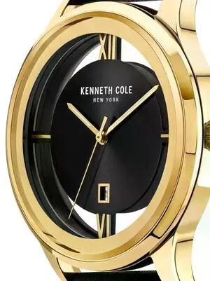KENNETH COLE Transparent Dial 44mm Watch - Black