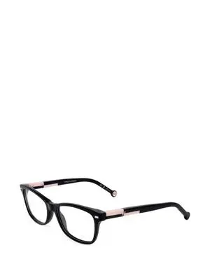 Carolina Herrera Logo-plaque Square-frame Glasses - Black