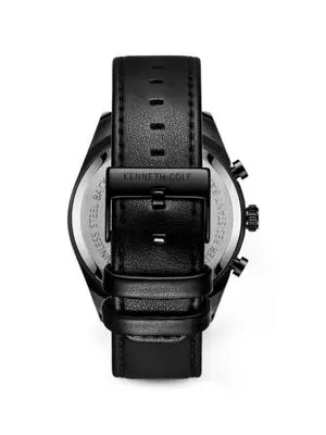 KENNETH COLE Chronograph Leather 48mm Watch