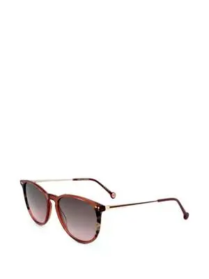 Carolina Herrera Tortoiseshell-effect Round-frame Sunglasses - Brown