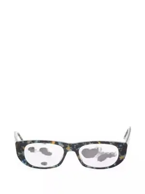Thom Browne Tortoiseshell-effect Rectangle-frame Glasses - Blue