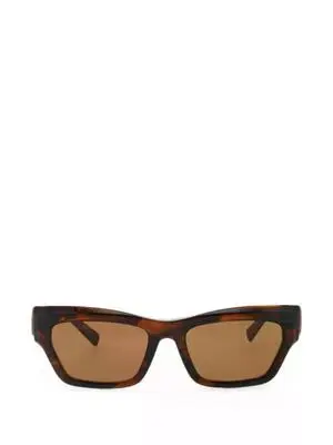Longchamp Tortoiseshell-effect Logo-plaque Sunglasses - Brown