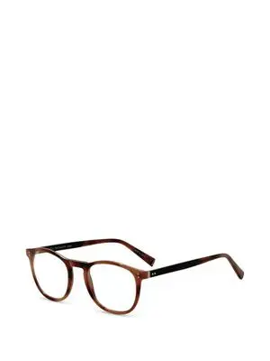 John Varvatos Tortoiseshell-effect Round-frame Glasses - Brown