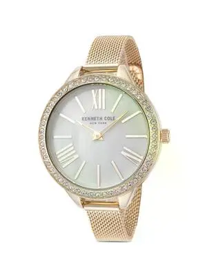 KENNETH COLE Crystal-embellished 40mm Watch - Silver