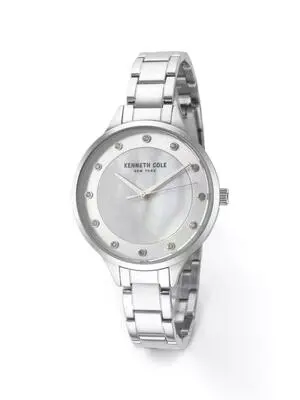 KENNETH COLE Crystal-embellished 36mm Watch - Silver