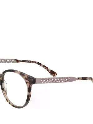 Lacoste Tortoiseshell-effect Round Frame Eyeglasses - Brown