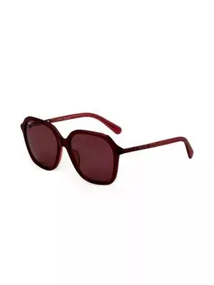 SWAROVSKI Crystal Embellished Geometric Frame Sunglasses - Brown