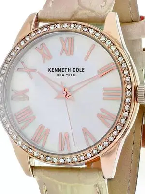 KENNETH COLE Crystal-embellished 39.5mm Watch - White