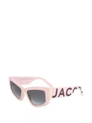 Marc Jacobs Geometric Frame Logo Lettering Sunglasses - Pink