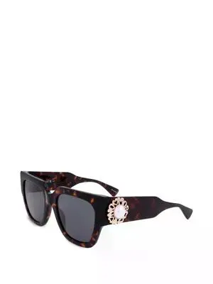 Moschino Moschino Tortoiseshell-Effect Logo Plaque Sunglasses Brown