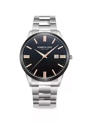 KENNETH COLE Round-face 42mm Watch - Black