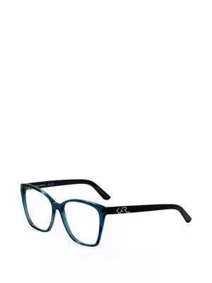 Karl Lagerfeld Logo Plaque Square Frame Eyeglasses - Blue