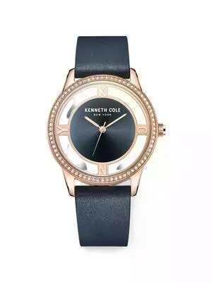 KENNETH COLE Crystal-embellished 36mm Watch - Blue