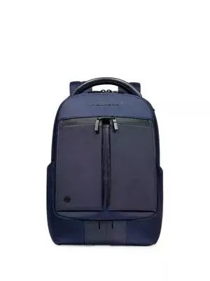 PIQUADRO Logo-plaque Panelled Backpack - Blue