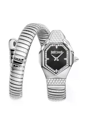 Just Cavalli Aria Snake Wrap 22mm Watch - Black