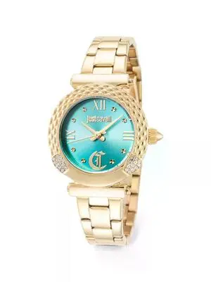 Just Cavalli Curiosa Snake-effect 30mm Watch - Blue