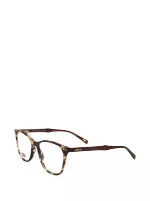 LEVI'S Tortoiseshell-effect Square-frame Glasses - Brown