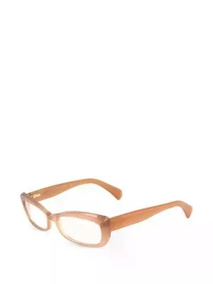 Alexander McQueen Rectangle Croc-effect Glasses - Neutrals