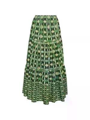 Cara Cara Melanie Tiered Maxi Skirt - Green