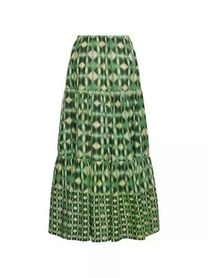 Cara Cara Melanie Tiered Maxi Skirt - Green