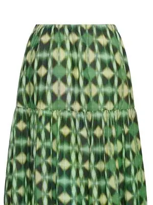 Cara Cara Melanie Tiered Maxi Skirt - Green