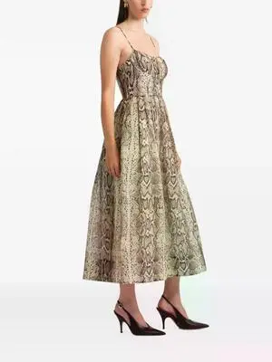 Cara Cara Alba Snake-print Midi Dress