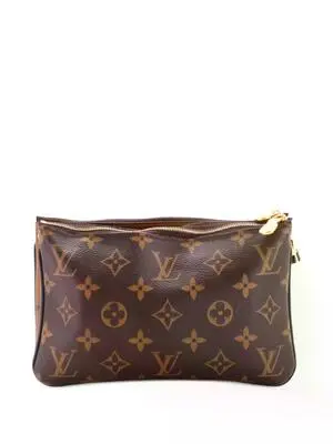 LOUIS VUITTON Double Zip Pochette Reverse Monogram Giant Clutch Bag