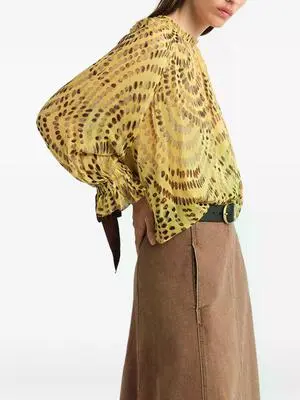 Cara Cara Cecile Abstract Print Long Sleeve Top - Yellow