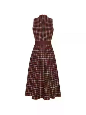 Cara Cara Brice Check-print Belted Midi Dress