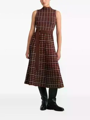 Cara Cara Brice Check-print Belted Midi Dress