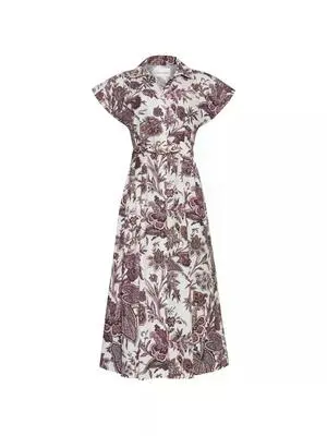 Cara Cara Sawyer Floral Print Midi Dress - Neutrals