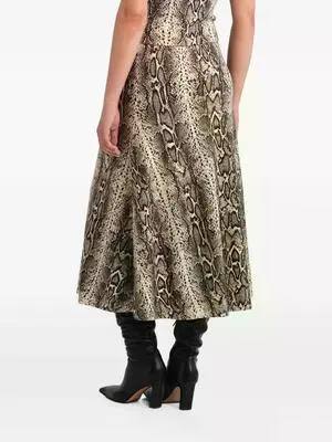 Cara Cara Sandra Snake-print Wool Midi Skirt