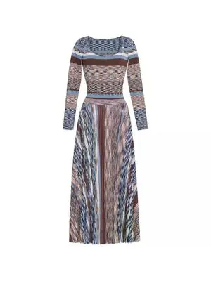 Cara Cara Marlow Space-dye Pleated Midi Dress