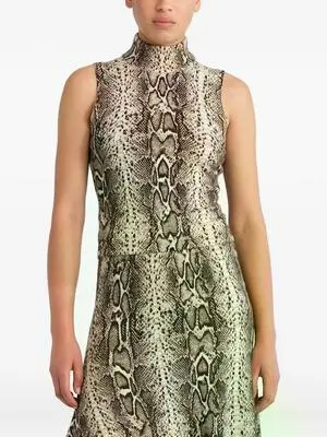 Cara Cara Sleeveless High Neck Snake-print Top