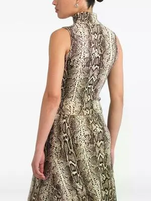Cara Cara Sleeveless High Neck Snake-print Top