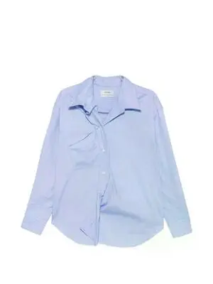 SYSTEM Asymmetric-front Chest-pocket Shirt - Blue