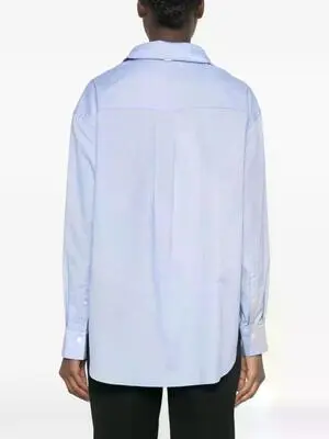 SYSTEM Asymmetrical Front Chest Pocket Shirt - Blue
