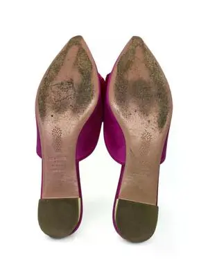 AQUAZZURA Powder Puff Pompom-embellished Mules